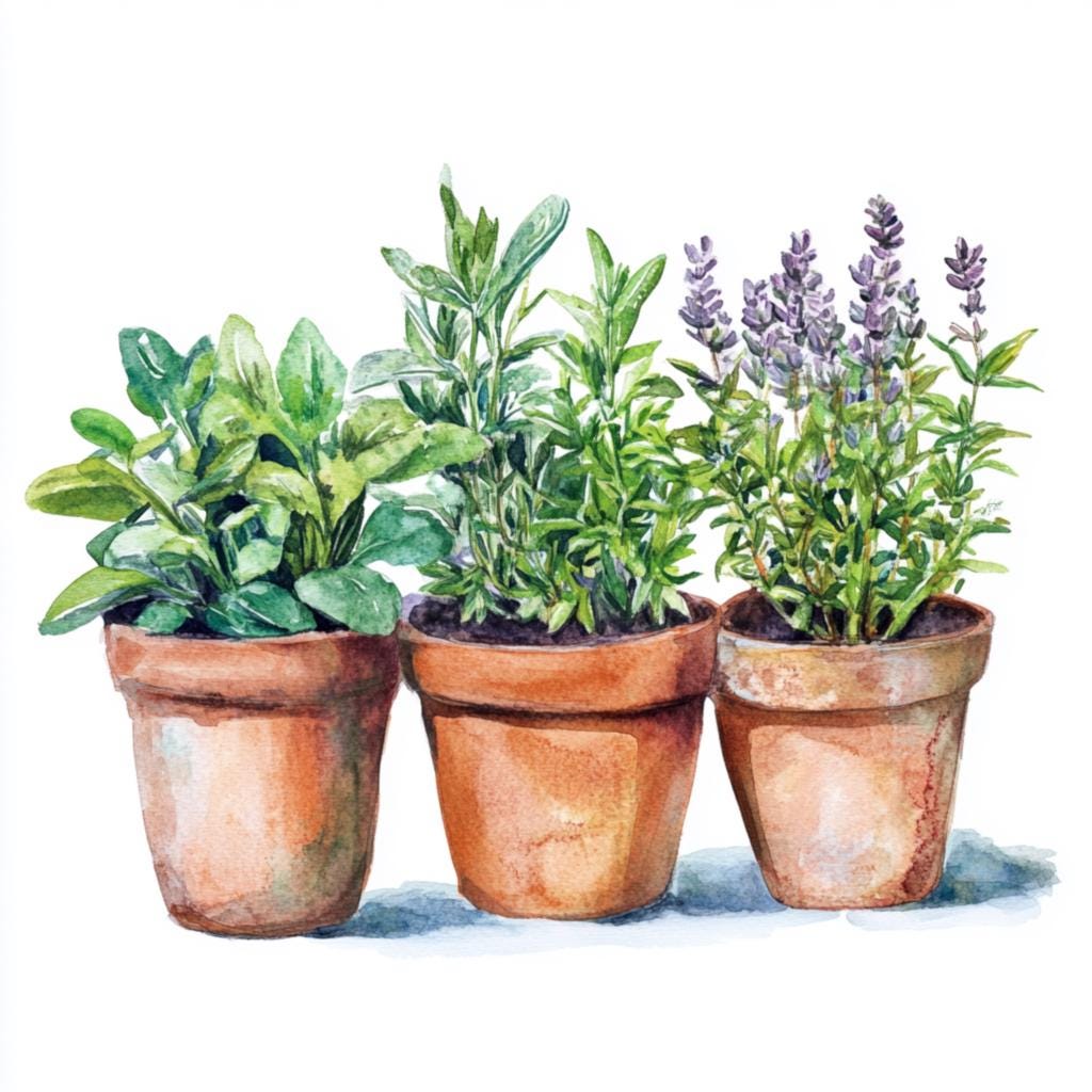 10 Printable Herbs in Pot, Herbs Print, Summer Herbs, Lavender Pngs ...