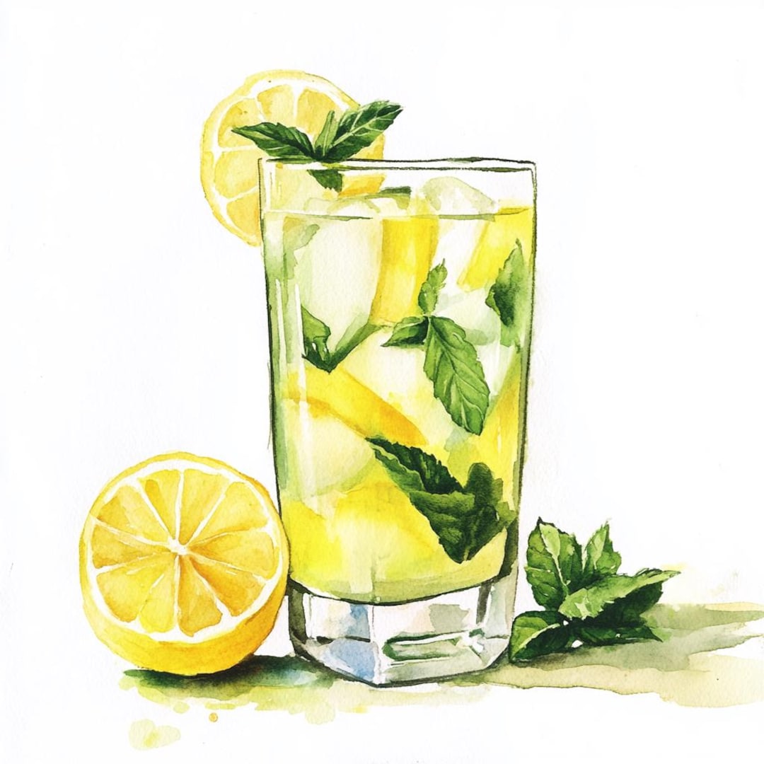 10 Printable Lemonade Art, Watercolor Lemonade, Lime Lemonade, Kitchen ...