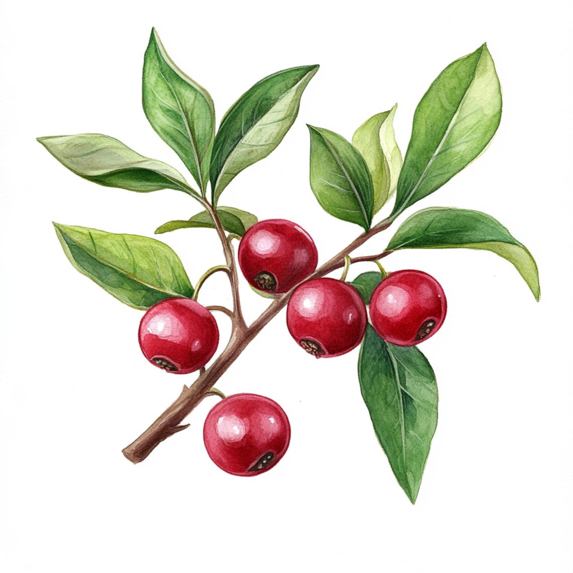 10 Printable Cranberry, Cranberry on Branch, Summer Berries, High ...