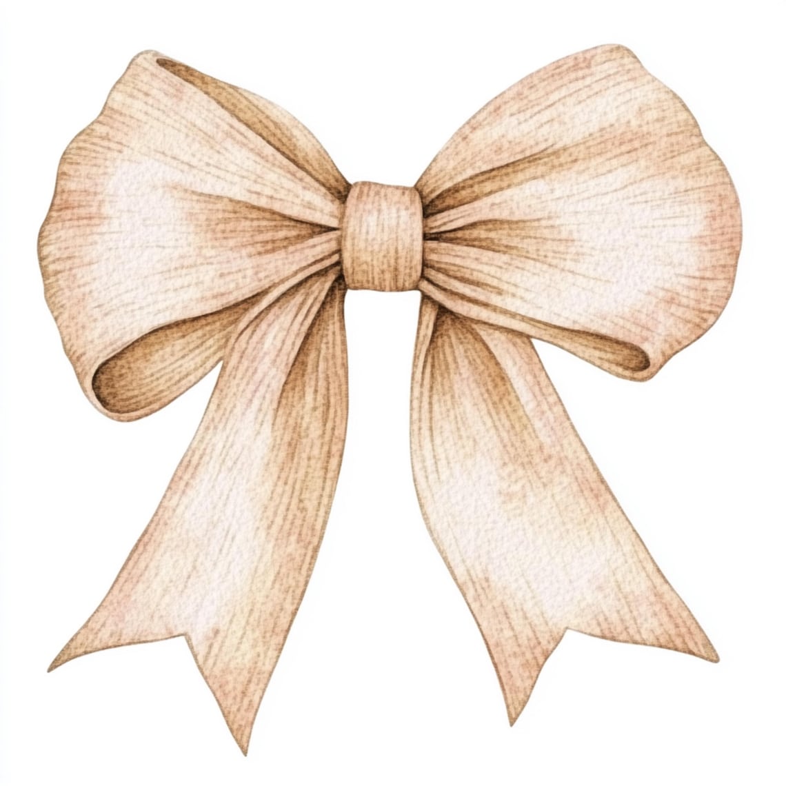 10 Printable Beige Bow Clipart, Watercolor Beige Bows Art, Beige Bows ...