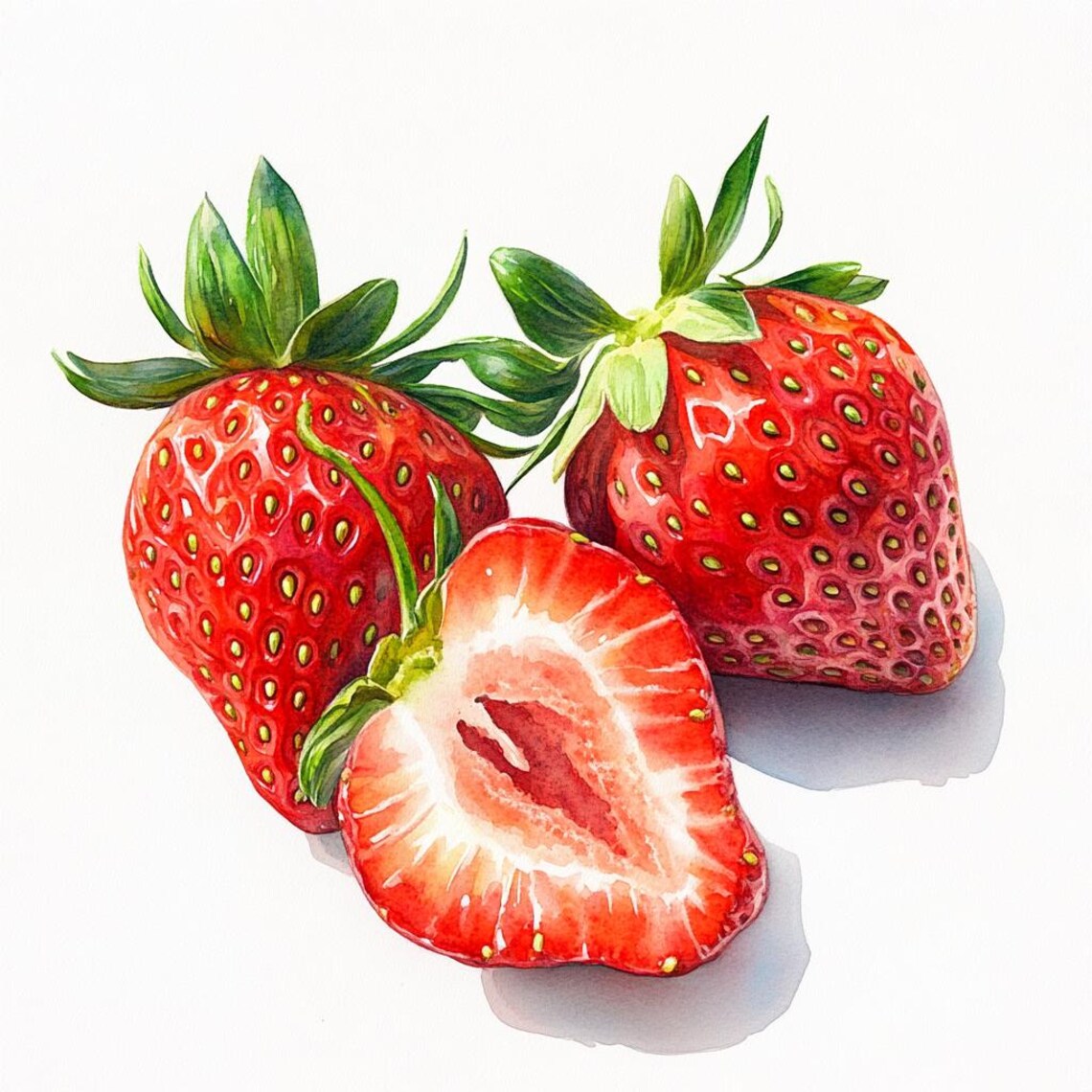 10 Printable Strawberry, Strawberry Art, Strawberry Print, High Quality ...