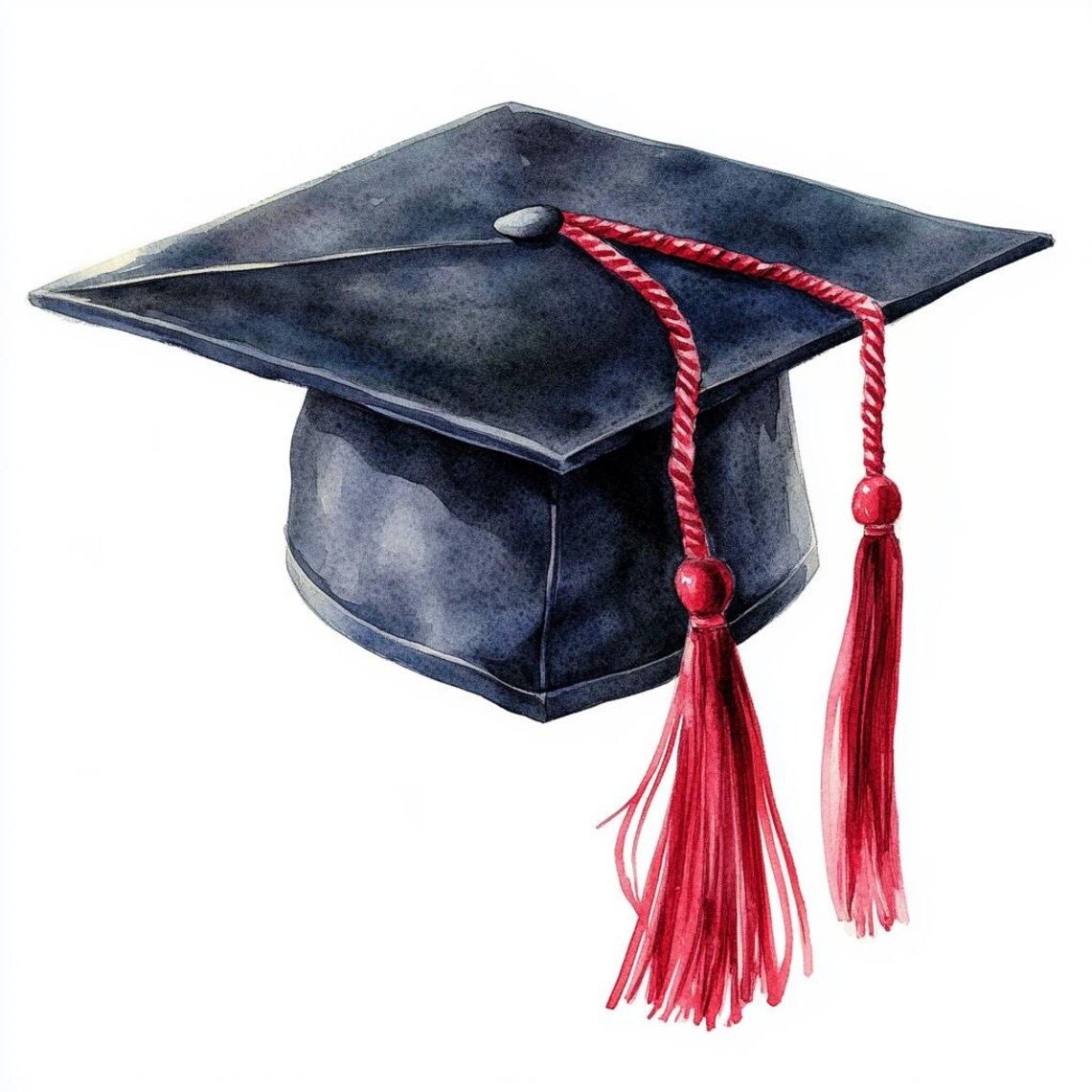 10 Printable Graduation Caps, Watercolor Graduation Hat, Graduation Hat ...