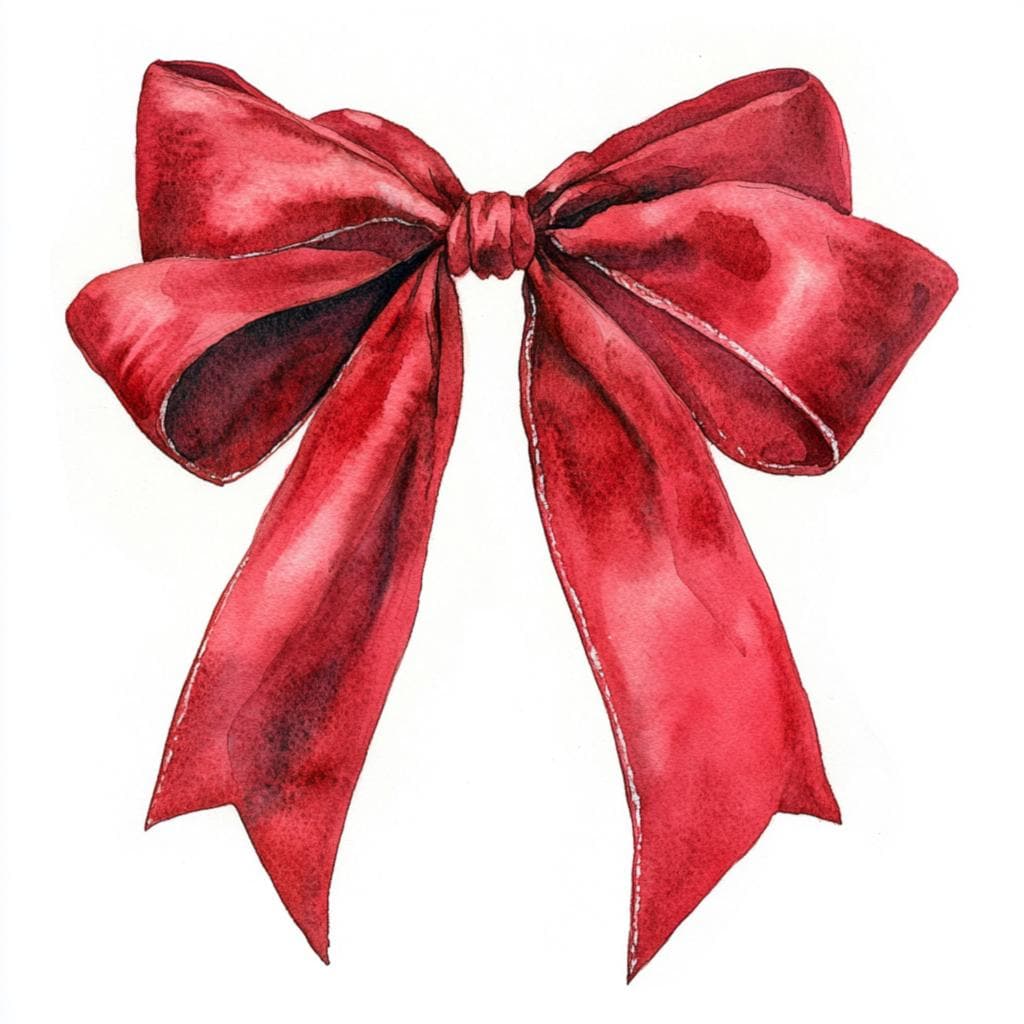 10 Printable Red Bows, Watercolor Red Bows Art, Red Bows Clipart, Red ...
