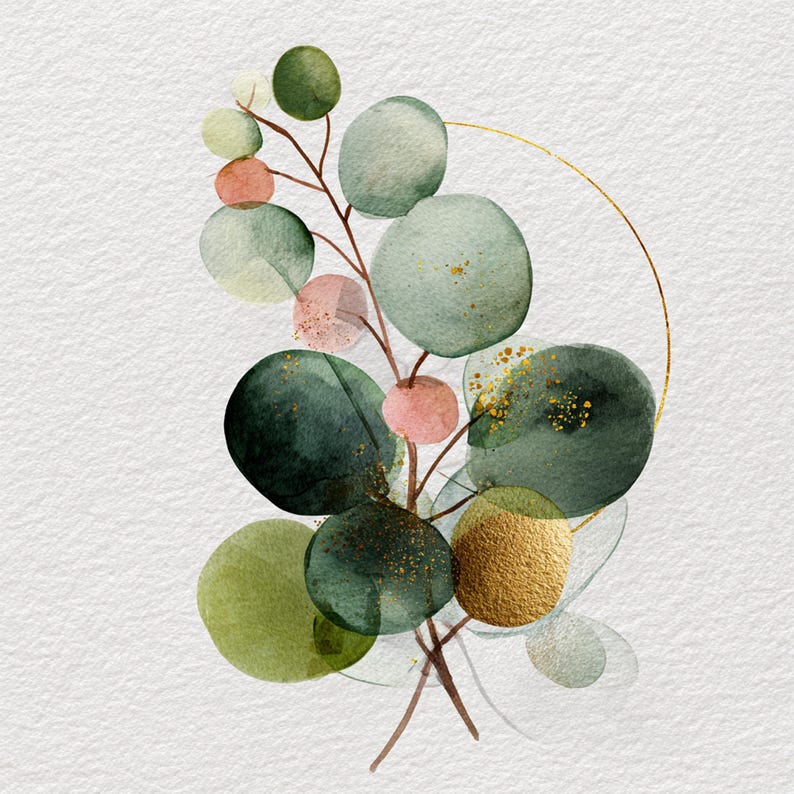 10 Printable Abstract, Abstract Christmas Art, Watercolor Christmas ...