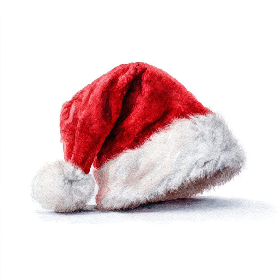 12 Printable Santa Hat, Christmas Santa Clause Hat, Watercolor Rad Hat ...
