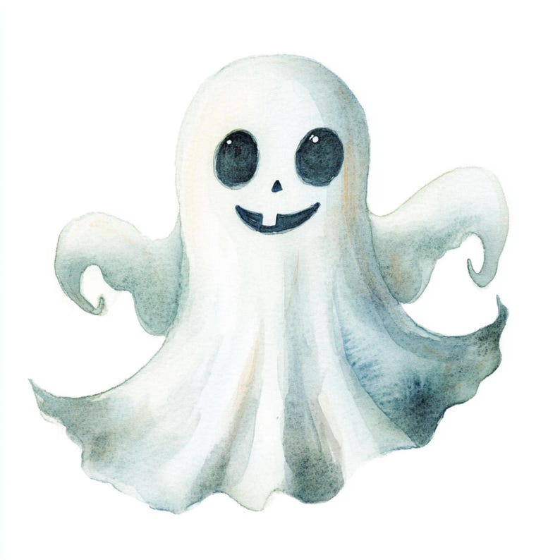 12 Printable Halloween, Ghost Clipart, Autumn Art, Ghosts PNG, Cute ...