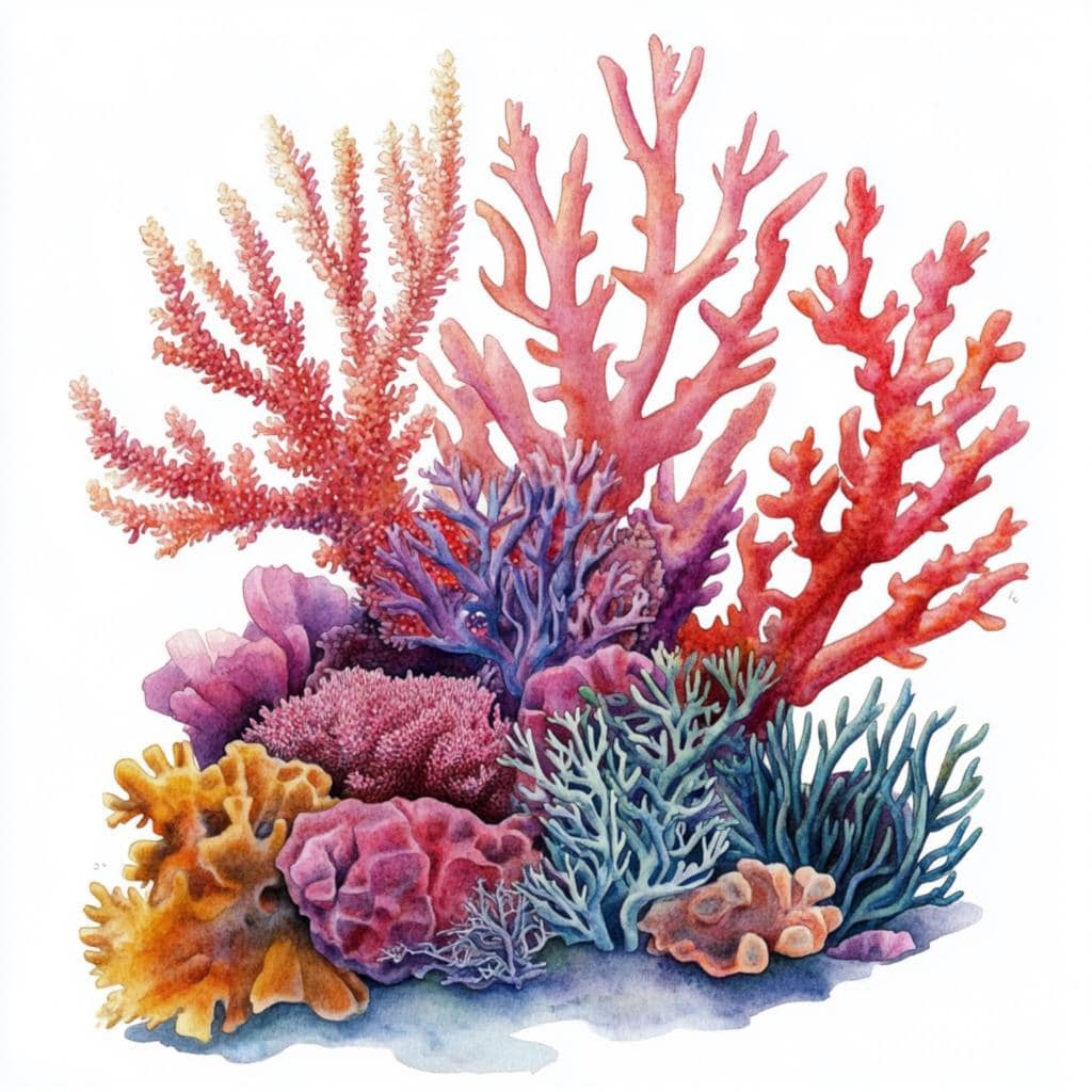 10 Printable Corals, Sea Flowers Art, Nautical Jpgs, Corals Print, High ...