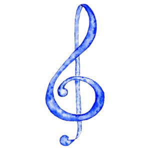 Printable Musical Sign, Watercolor Treble Clef, Bass Clef, Musical ...