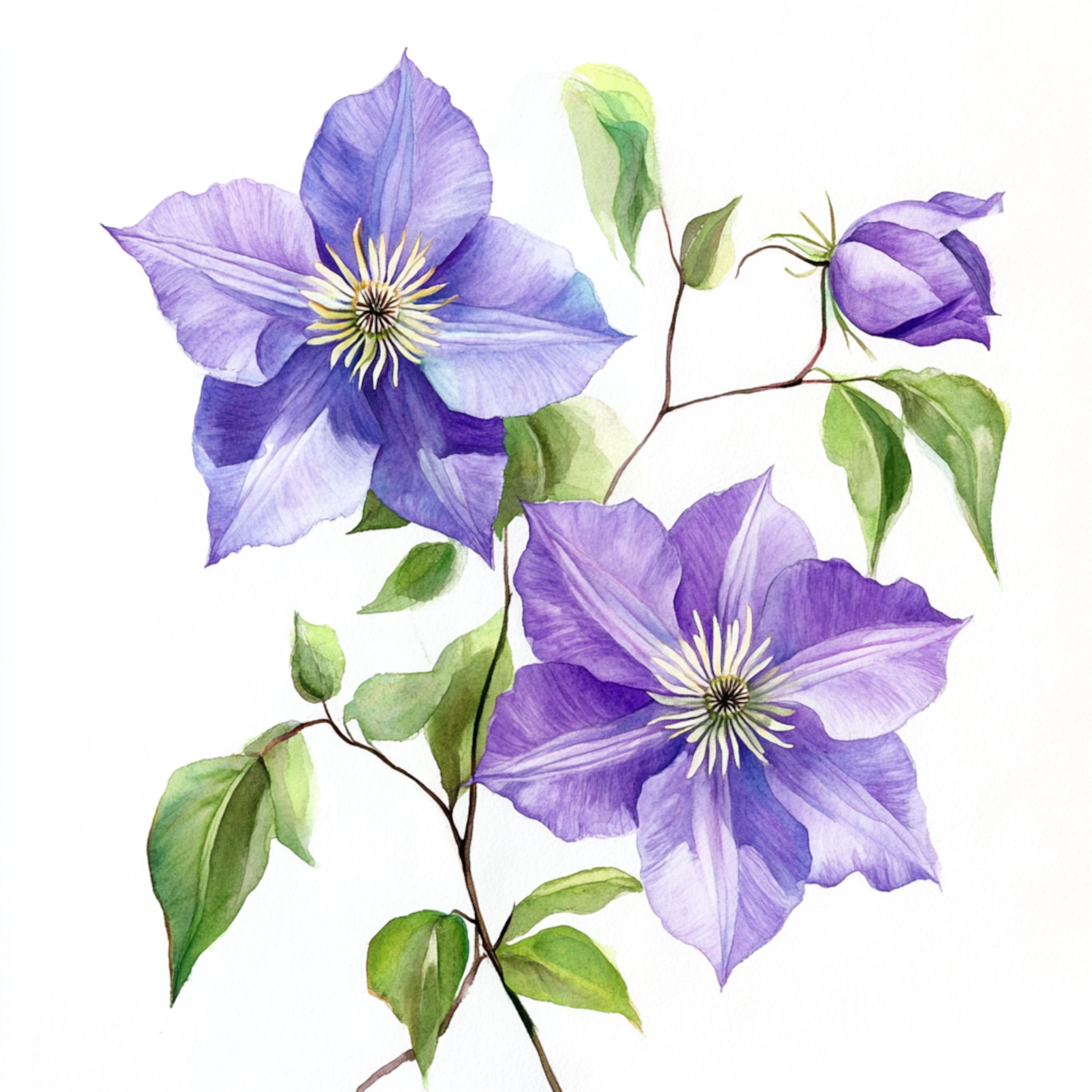 10 Printable Clematis, Purple Flowers, Spring Flowers, Clematis PNG ...