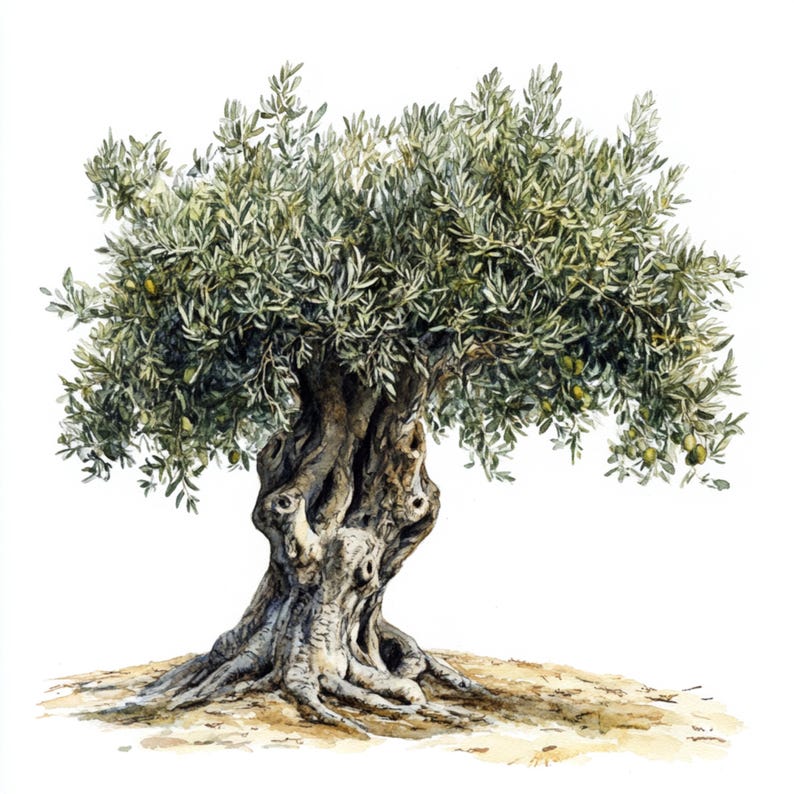 10 Printable Olive Tree, Olive Tree Print, Watercolor Olive Tree, Olive ...
