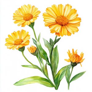 10 Printable Calendula, Calendula Flower, Summer Flowers, Calendula PNG ...