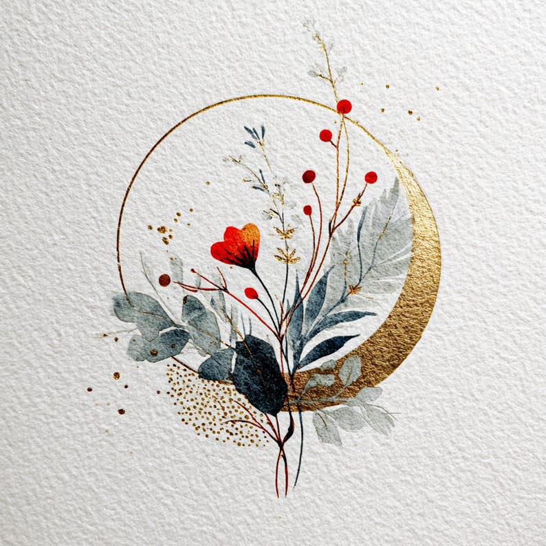 10 Printable Abstract, Abstract Christmas Art, Watercolor Christmas ...