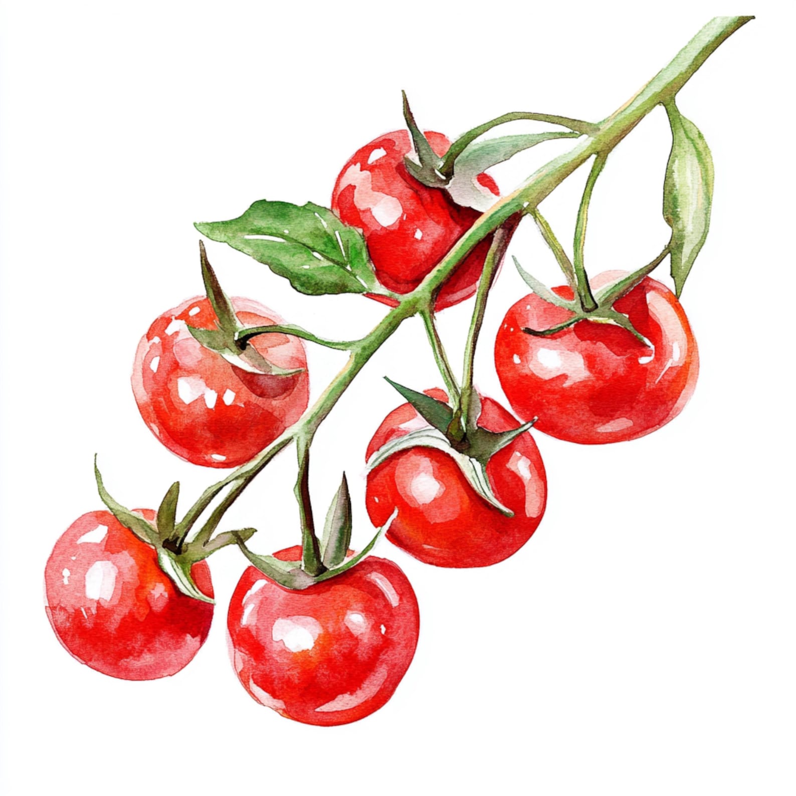 10 Printable Cherry Tomatoes, Vegetables Art, Tomatoes Print ...