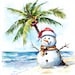 10 Printable Tropical Snowman, Watercolor Snowman, Holliday Clipart ...