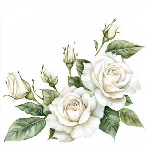 10 Printable White Roses Corner, White Roses Corner, Summer Flowers ...