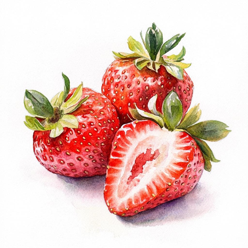 10 Printable Strawberry, Strawberry Art, Strawberry Print, High Quality ...