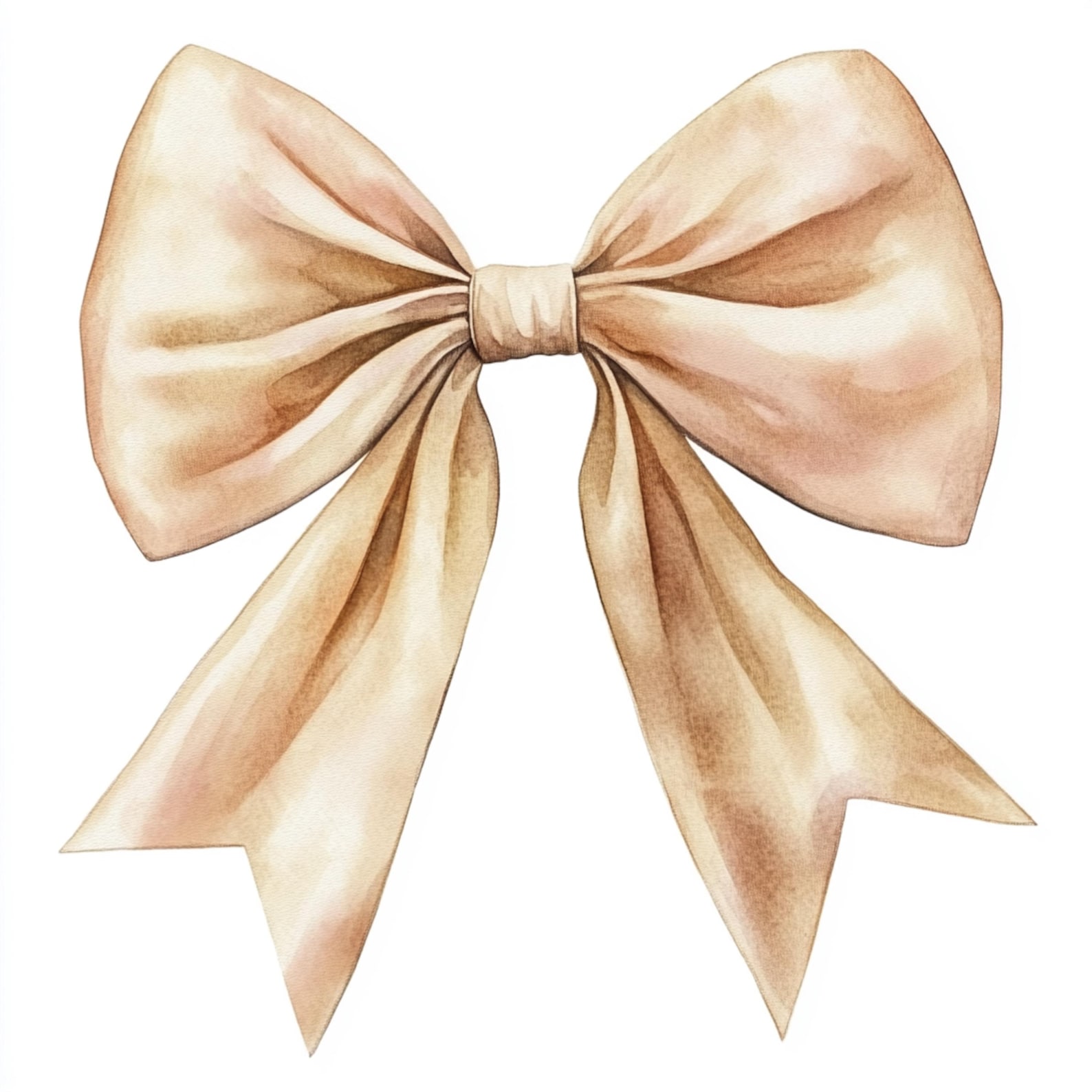 10 Printable Beige Bow Clipart, Watercolor Beige Bows Art, Beige Bows ...