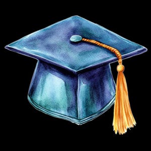 10 Printable Graduation Caps, Watercolor Graduation Hat, Graduation Hat ...