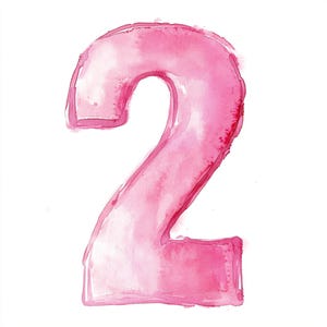 10 Printable Pink Numerals, Watercolor Numbers, Celebrating Birthday ...