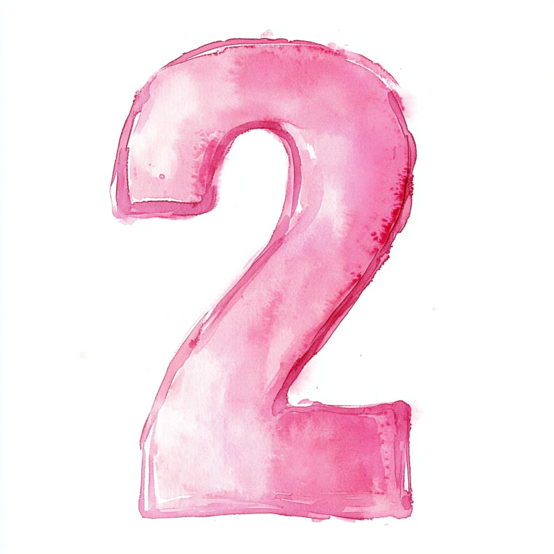 10 Printable Pink Numerals, Watercolor Numbers, Celebrating Birthday ...
