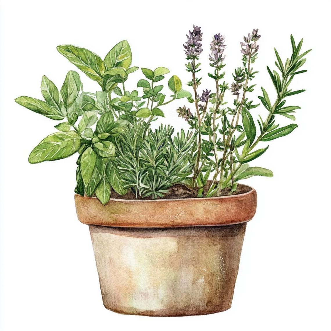 10 Printable Herbs in Pot, Herbs Print, Summer Herbs, Lavender Pngs ...