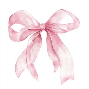 10 Printable Pink Bow Clipart, Watercolor Pink Bows Art, Pink Bows ...