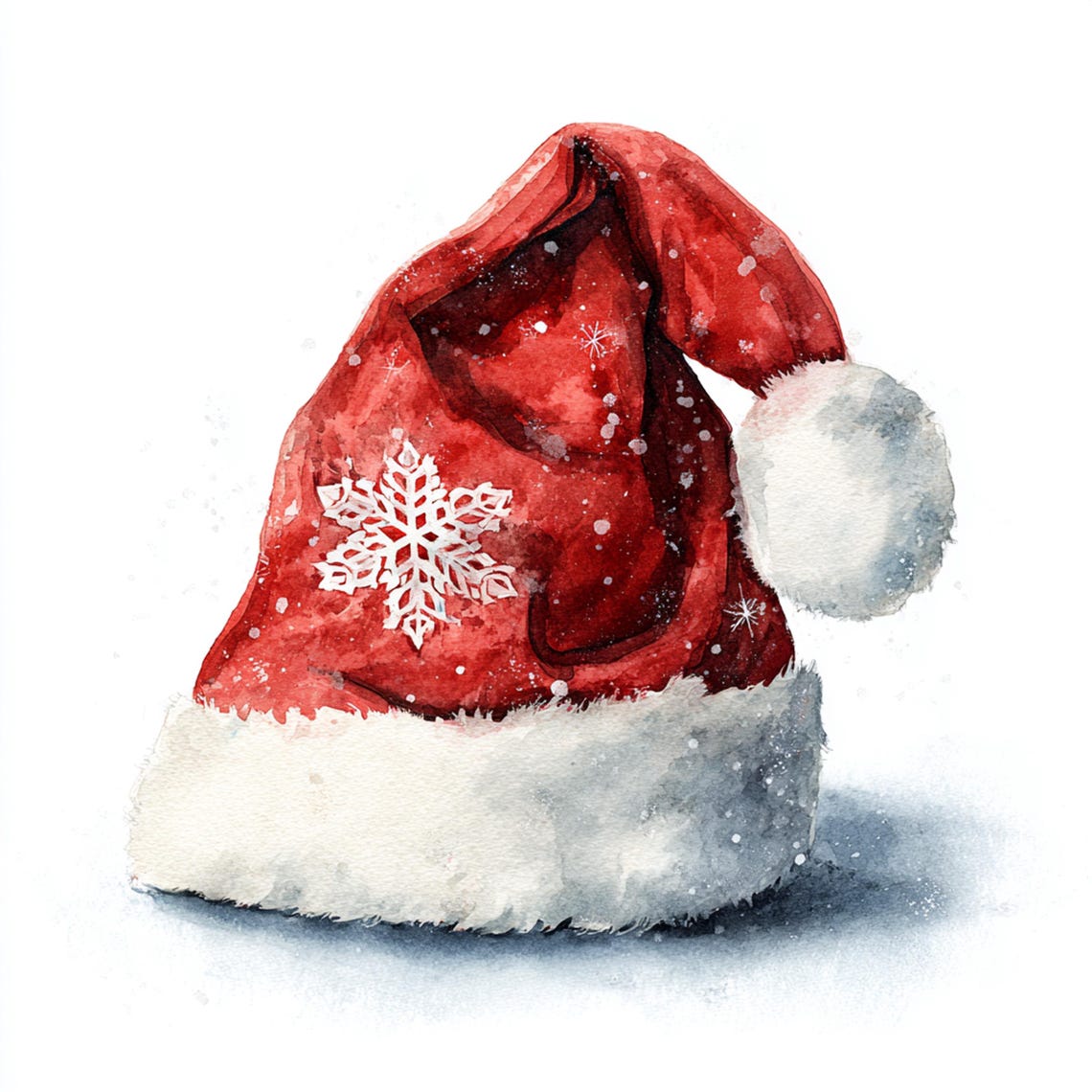 12 Printable Santa Hat, Christmas Santa Clause Hat, Watercolor Rad Hat ...