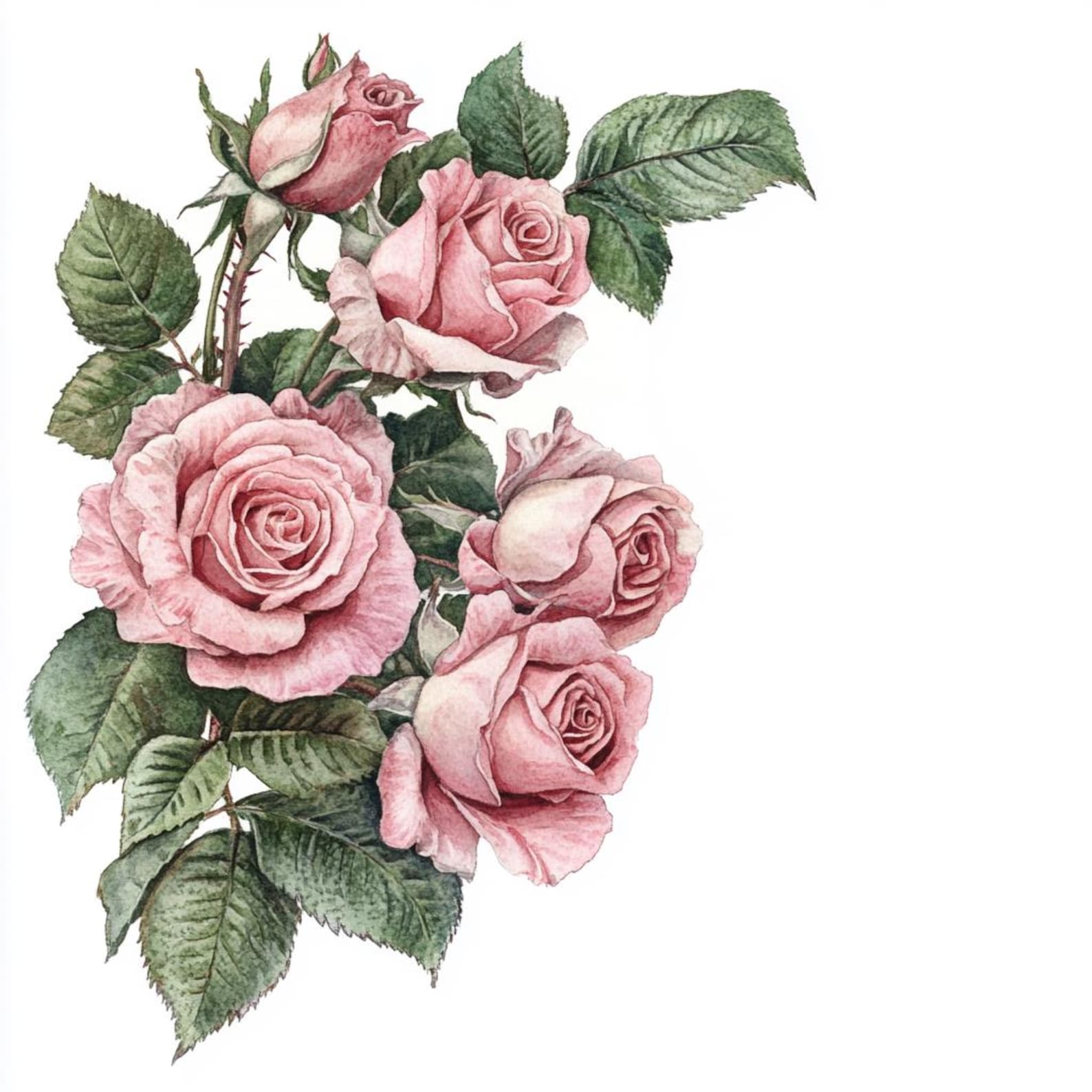 10 Printable Pink Roses Corner, Pink Roses Corner, Summer Flowers ...