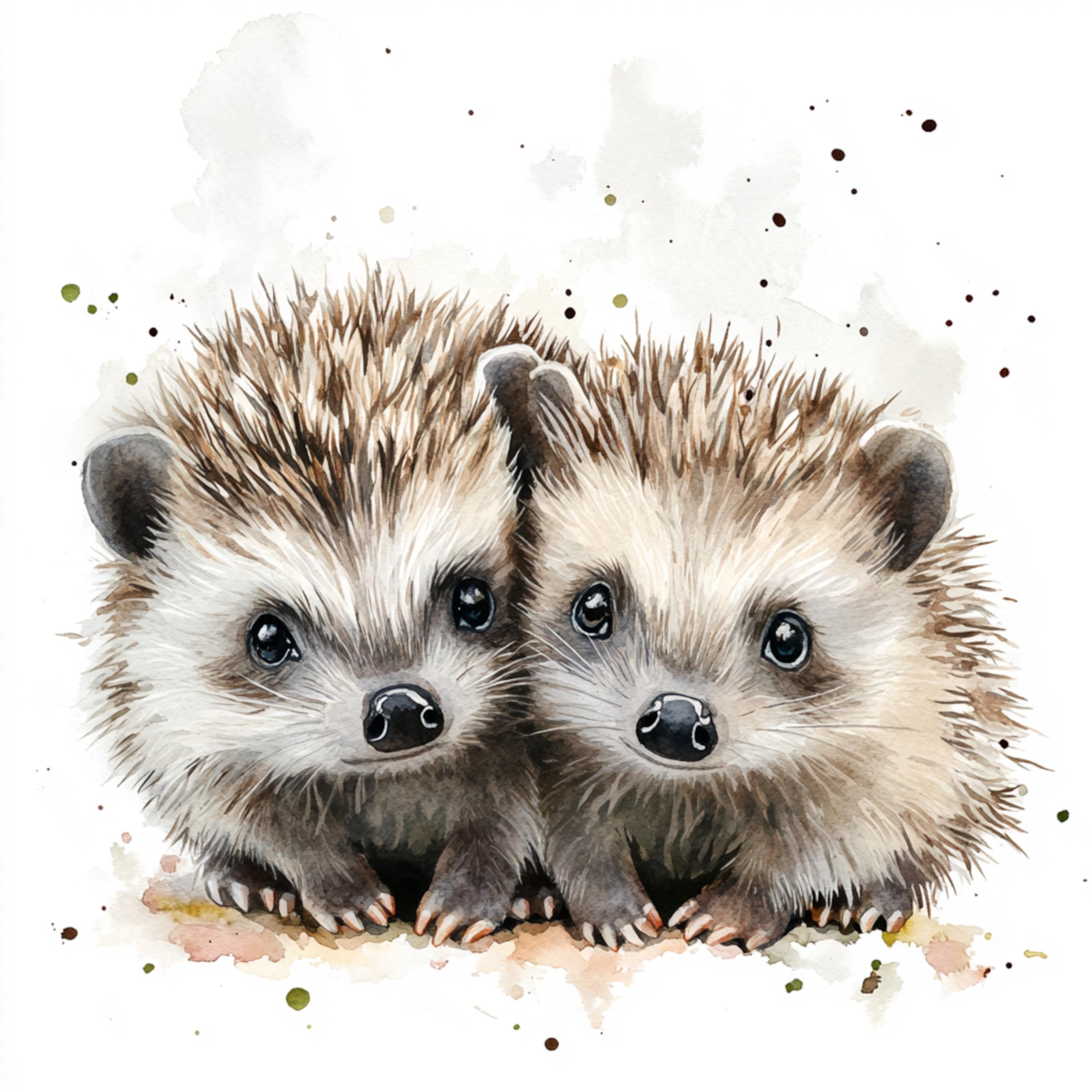 10 Printable Hedgehog, Watercolor Hedgehog, Hedgehog Clipart ...