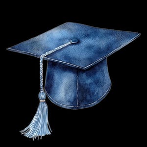 10 Printable Graduation Caps, Watercolor Graduation Hat, Graduation Hat ...