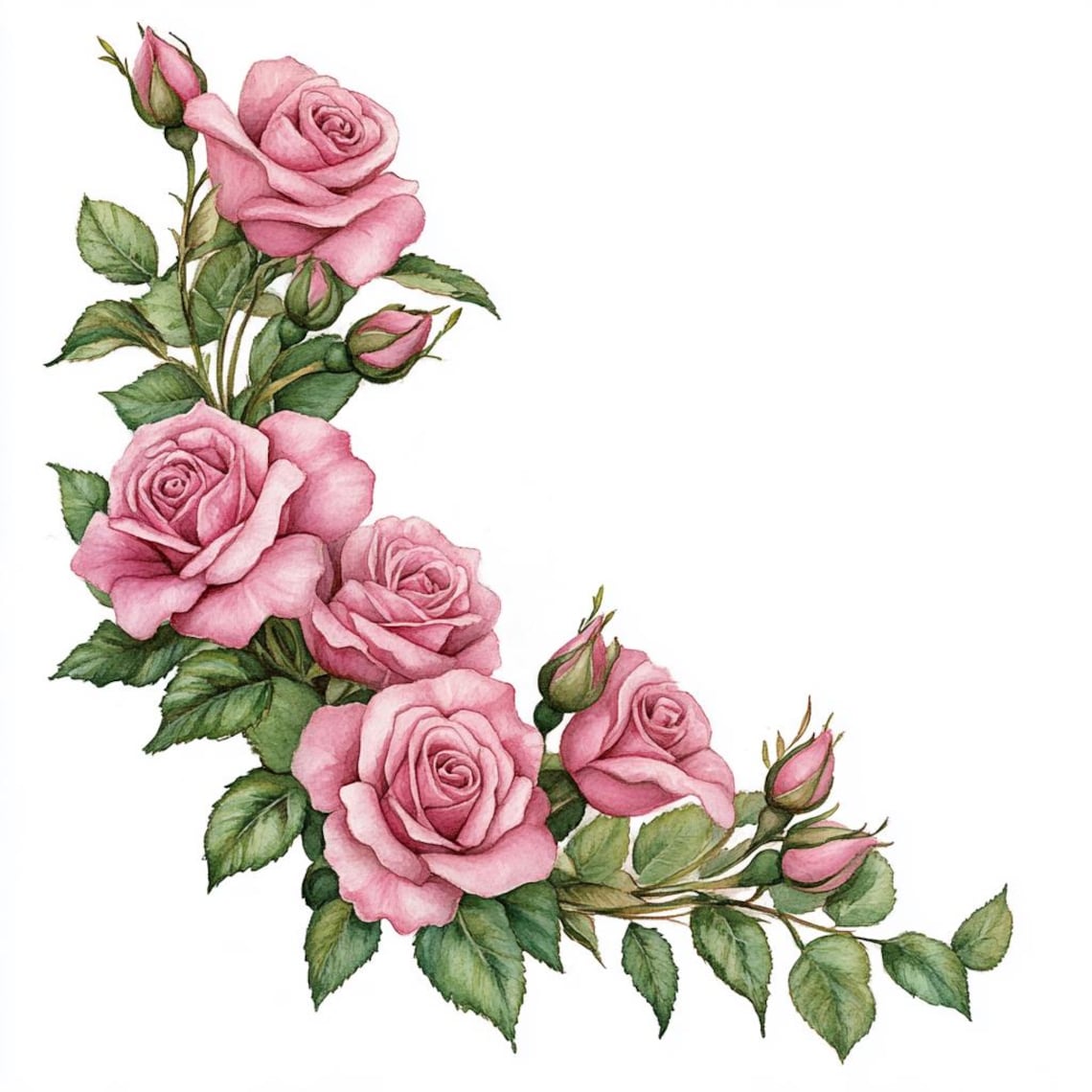 10 coins de roses roses à imprimer, coin de roses roses, fleurs d'été ...