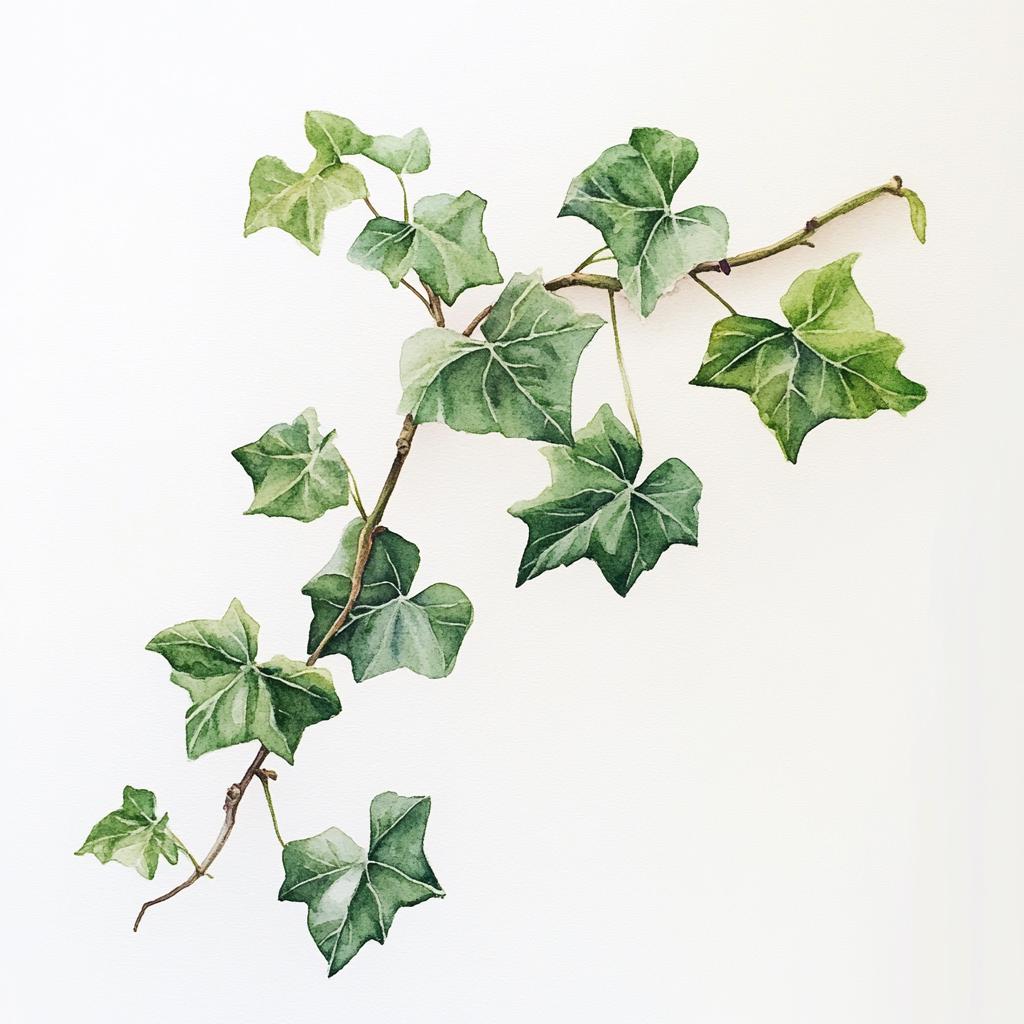10 Printable Ivy Branches, Green Leaves Art, Watercolor Spring Ivy ...