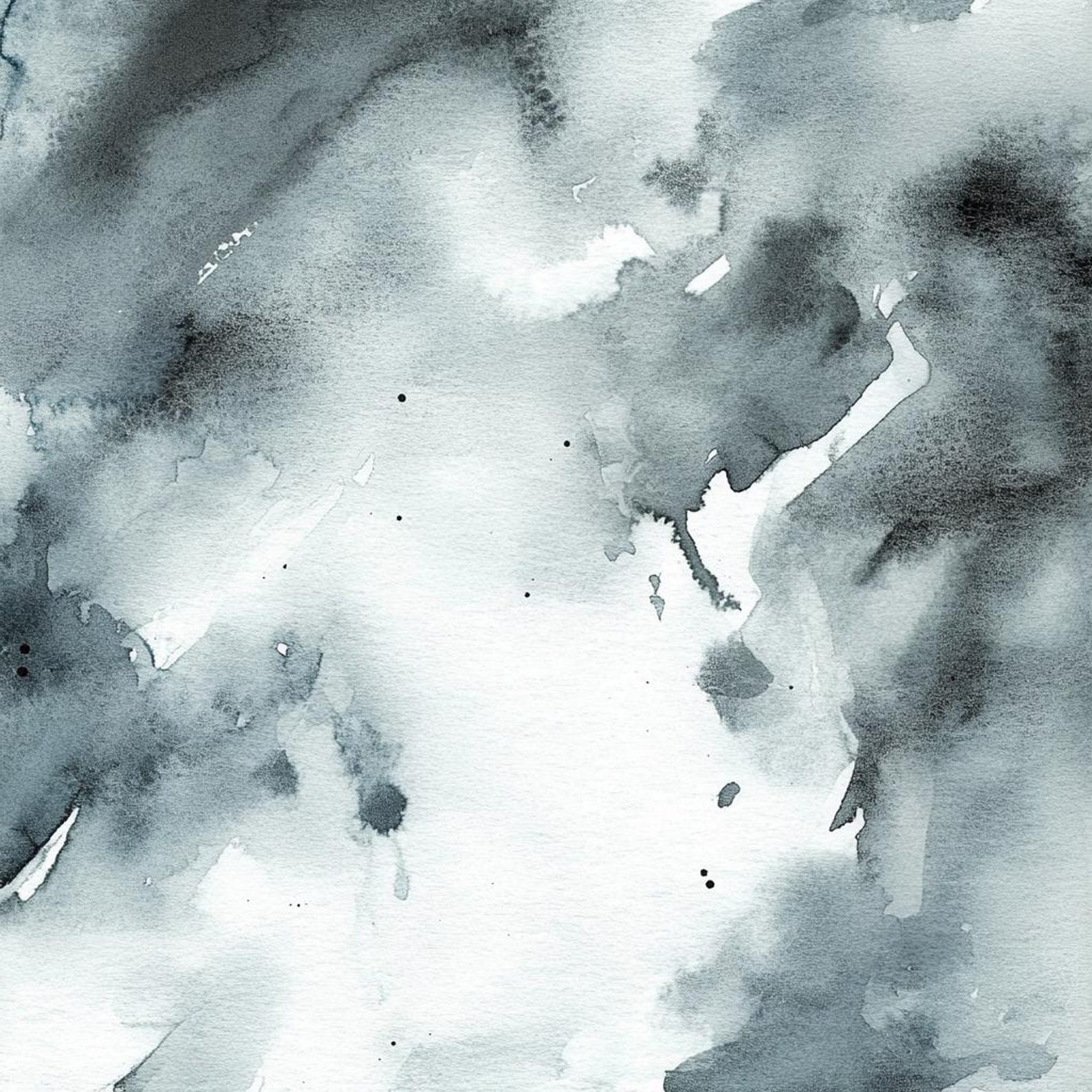 10 Printable Watercolor Abstract Landscape, Watercolor Gray Landscape ...