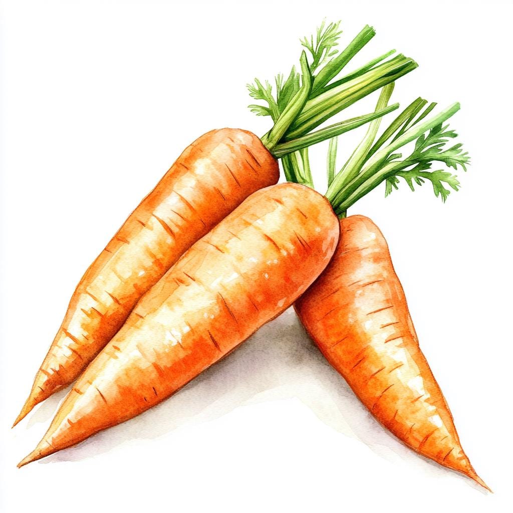 10 Printable Carrots, Vegetables Art, Carrots Print, Watercolor Food ...