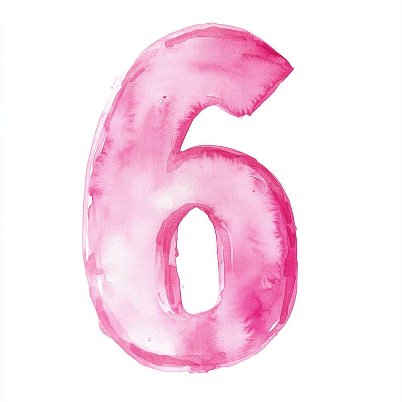 10 Printable Pink Numerals, Watercolor Numbers, Celebrating Birthday ...