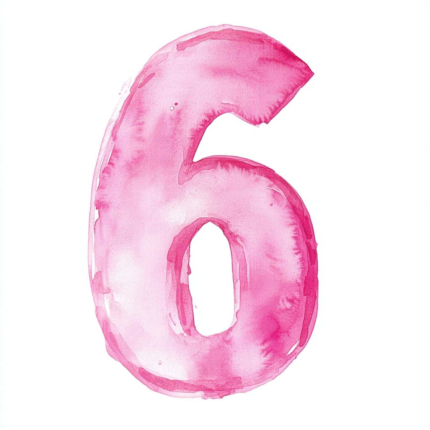10 Printable Pink Numerals, Watercolor Numbers, Celebrating Birthday ...
