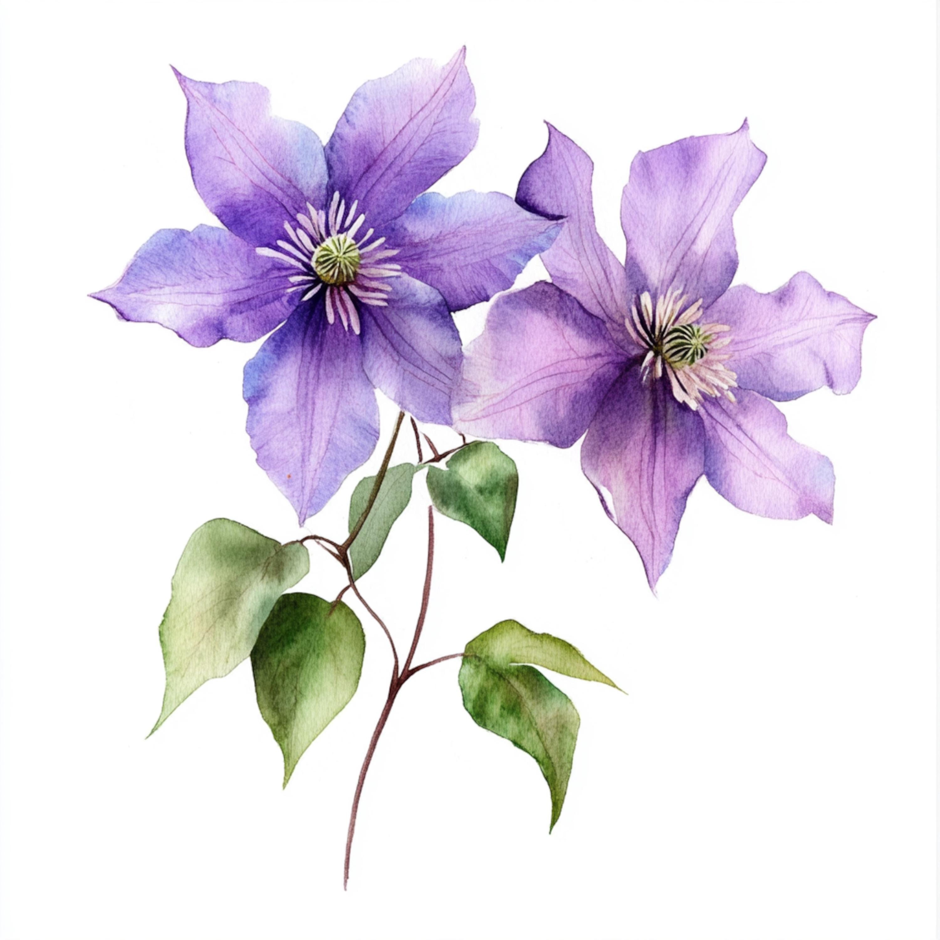 10 Printable Clematis, Purple Flowers, Spring Flowers, Clematis PNG ...