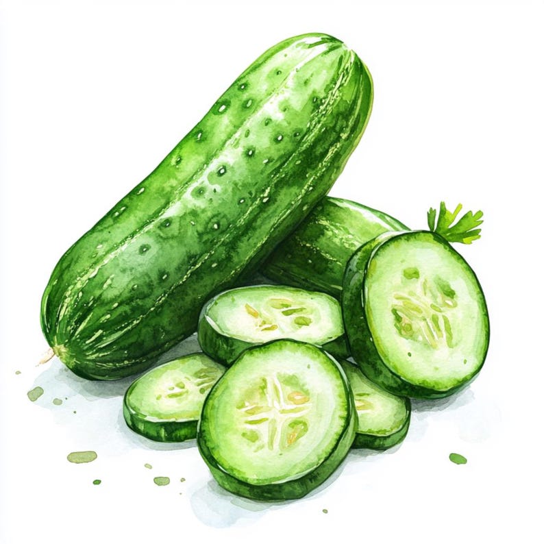 10 Printable Cucumbers, Vegetables Art, Cucumbers Print, High Quality ...