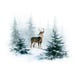12 Printable Deer in Snowy Forest, Christmas Deer Print, Watercolor ...