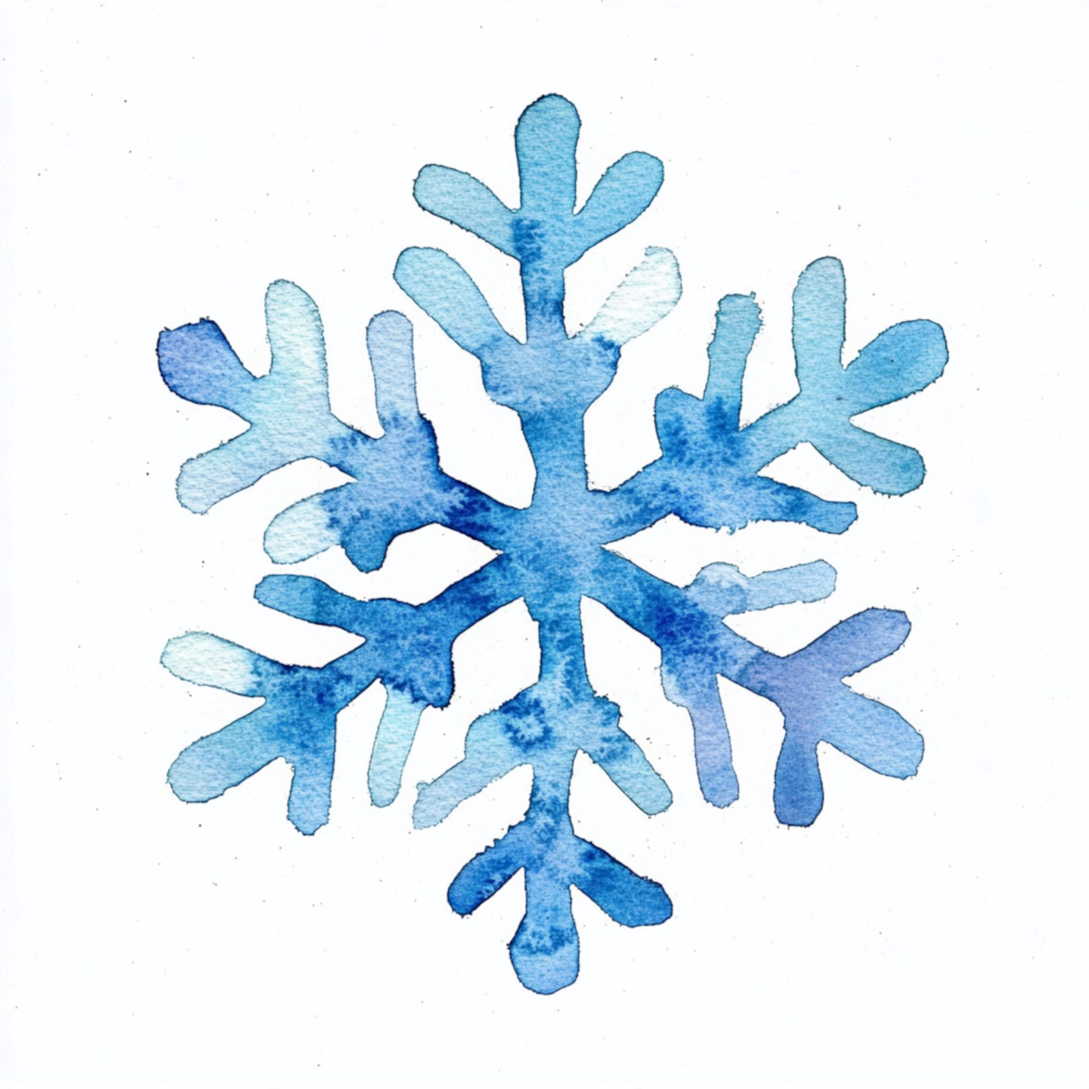 10 Printable Snowflakes, Watercolor Snowflakes, Winter Snow Clipart ...