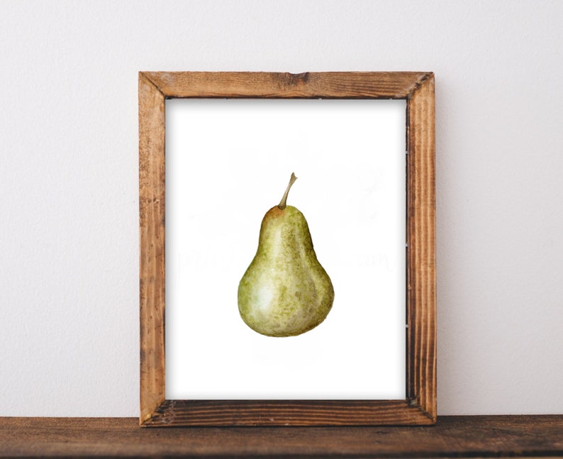 Printable Art Watercolor Pear Painting, Yellow Perry DIY Print ...