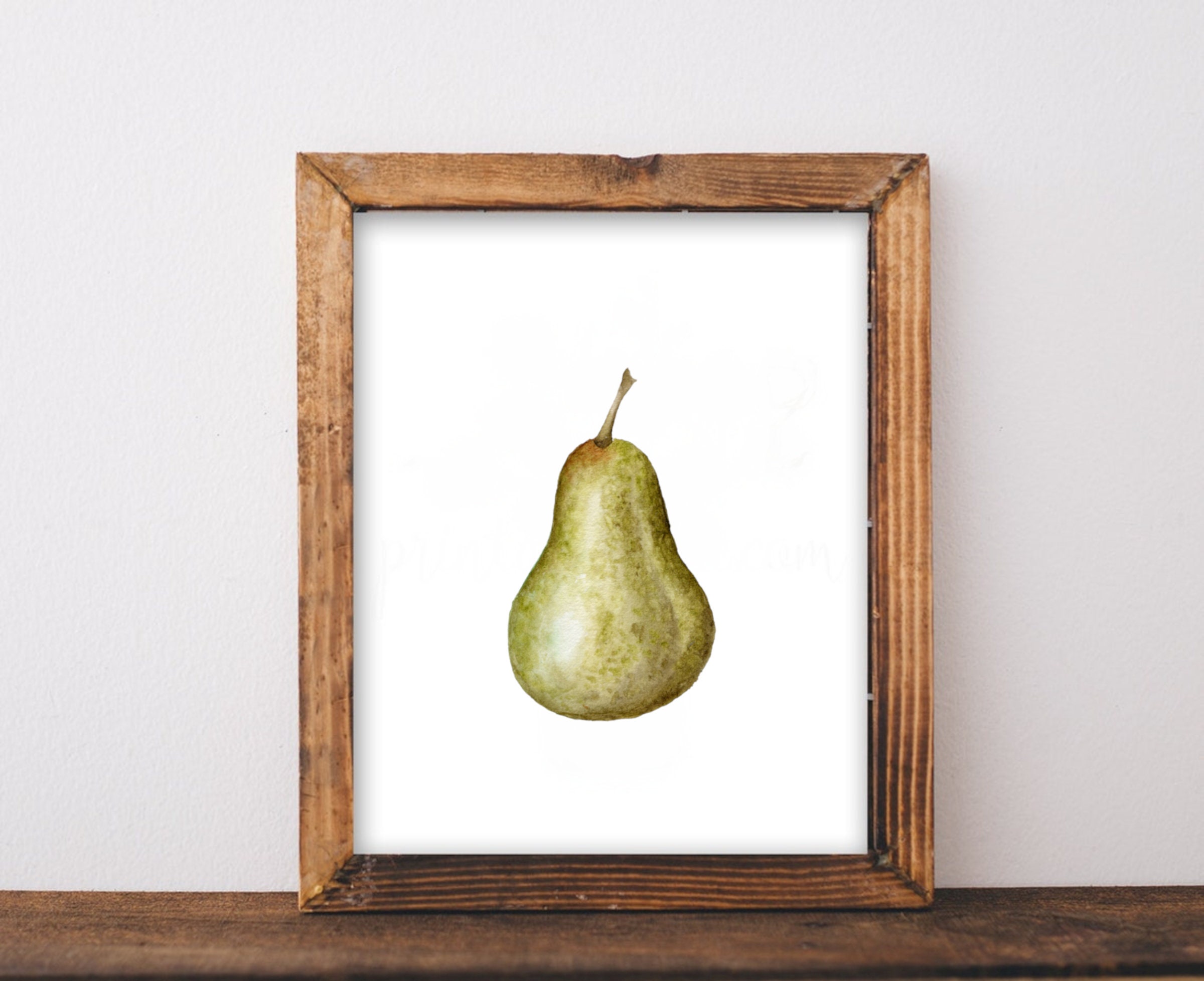Printable Art Watercolor Pear Painting, Yellow Perry DIY Print ...