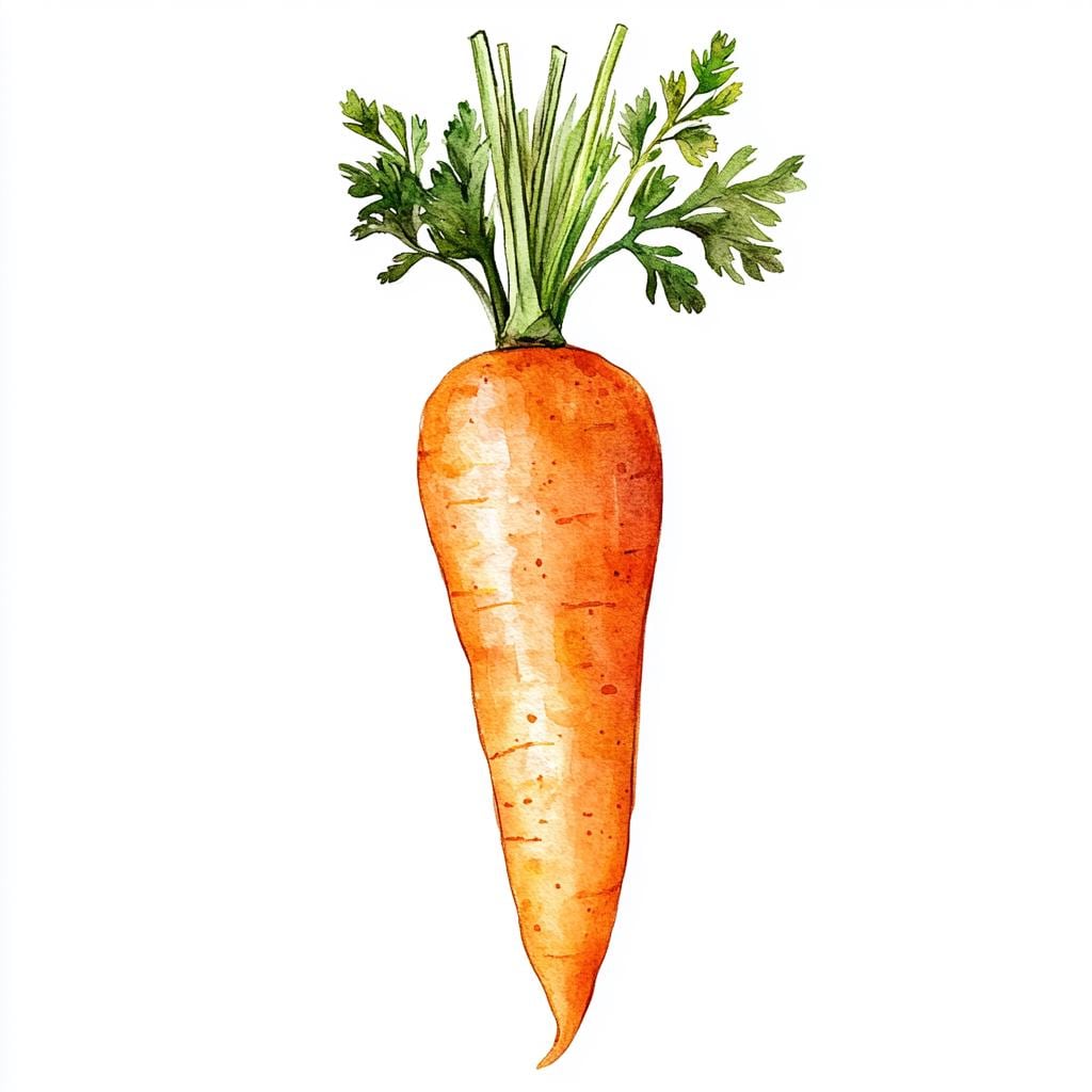 10 Printable Carrots, Vegetables Art, Carrots Print, Watercolor Food ...