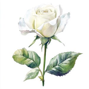 10 Printable Rose Flower, White Roses Art, White Roses Jpgs, Summer ...