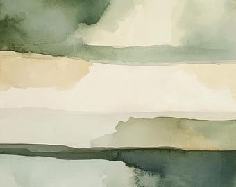 10 Printable Watercolor Abstract Landscape, Watercolor Terracotta ...
