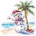 10 Printable Tropical Snowman, Watercolor Snowman, Holliday Clipart ...