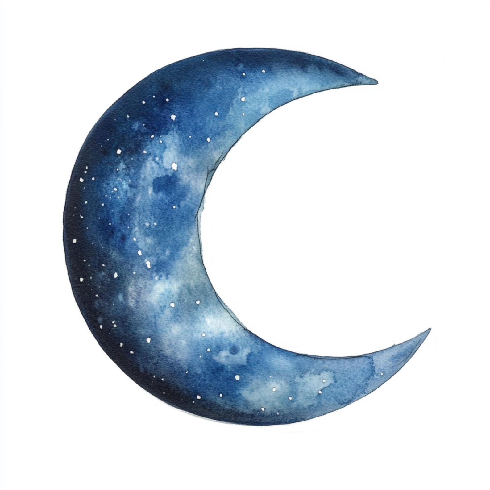 10 Printable Moon, Watercolor Yellow Moon, Moon Clipart, Nursery Wall ...