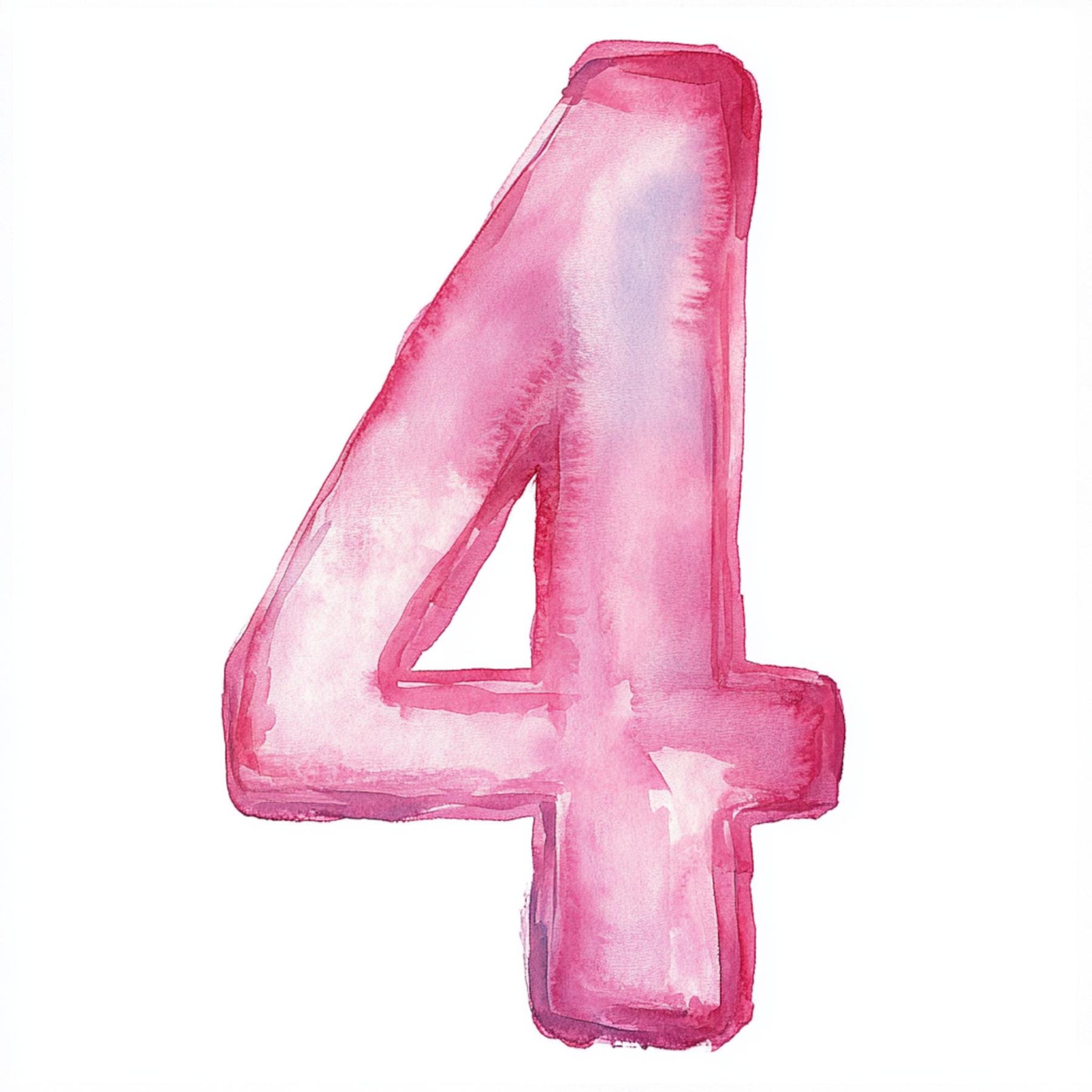 10 Printable Pink Numerals, Watercolor Numbers, Celebrating Birthday ...