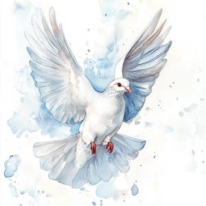10 Printable Dove Art, Dove Watercolor Clipart, High Quality PNG JPG ...