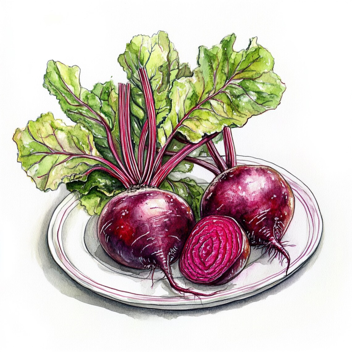10 Printable Beets, Vegetables Art, Beets Root Print, Watercolor Food ...